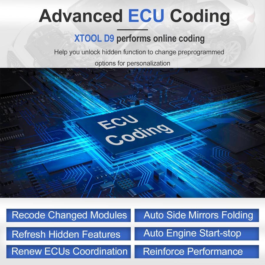 XTOOL D9 Automotive Scan Tool Topology Map Bi-Directional Control ECU ...