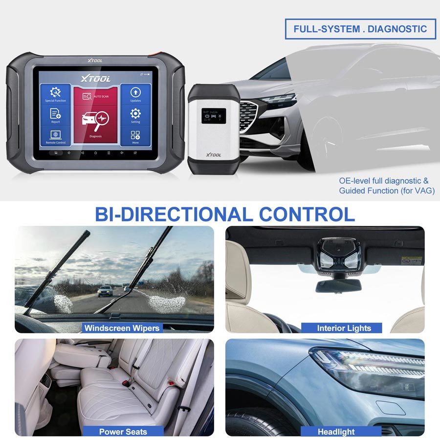 XTOOL D9 Automotive Scan Tool Topology Map Bi-Directional Control ECU ...
